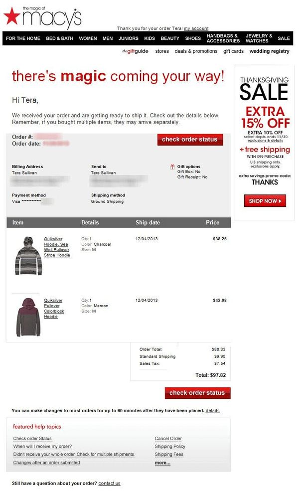 10 great examples of order confirmation emails‌‌